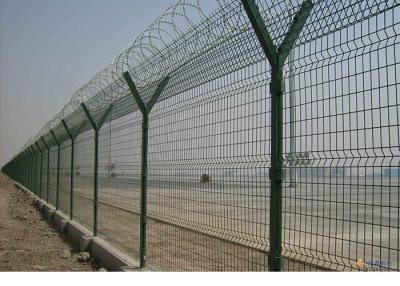 China Welded Airport Security Fence Q235 Galvanised Mesh Panels With Razor Barbed Wire for sale