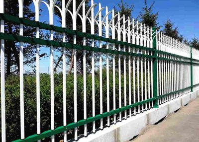 China 1.8m Wrought Iron Metal Fence Square Post Galvanized  Garden Fence for sale