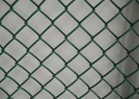China 2.5m Metal Chain Link Fence 55*55mm PVC Coated Green Diamond Wire Mesh Fencing for sale