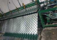 China 2.5m Metal Chain Link Fence 55*55mm PVC Coated Green Diamond Wire Mesh Fencing for sale