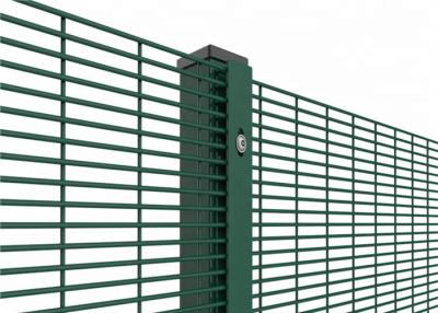 China 101.6x12.7mm Anti Climb Black / Green Pvc Coated 358 Mesh Fencing for sale