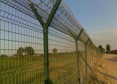 China 2.3m Height 76*12mm Mesh Curved Welded 358 Anti Climb Fence Pvc Coated for sale