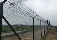 China PVC Coated Blade Barbed Wire Welded 6ft High Metal Border Fence for sale