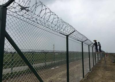 China PVC Coated Blade Barbed Wire Welded 6ft High Metal Border Fence for sale