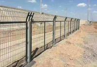 China PVC Coated Blade Barbed Wire Welded 6ft High Metal Border Fence for sale