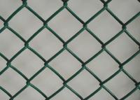 China 2.4m Height Green 60x60mm Metal Border Fence Plain Pvc Coated Chain Link for sale