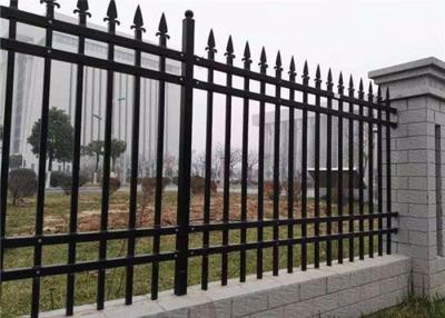 China Powder Coated Black Ornamental 8ft Tubular Steel Fence for sale