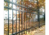 China 45x45mm Garrison Wrought Iron Picket Fence Powder Coated Black for sale
