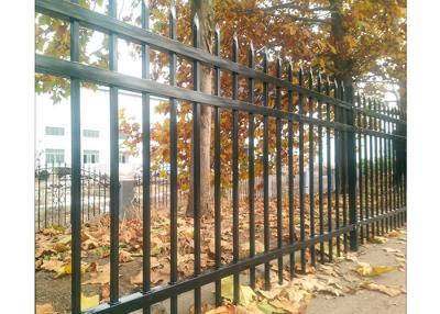 China 45x45mm Garrison Wrought Iron Picket Fence Powder Coated Black for sale
