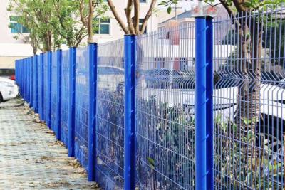 China Outdoor 2 Folds Steel Mesh Garden Fencing 1.5m Height Blue Peach Post for sale
