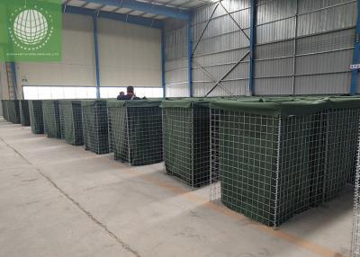 China Time Saving Green Lined Military Defensive Barrier With UV Proof Geotextile Gabion Box for sale