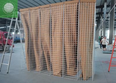 China Green Geotextile 1.6m Military Flood Barriers Waterproof Spring Connected for sale