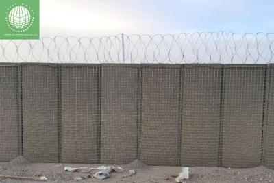 China Mil 7 Hesco Barricades Filled With Concrete Green Geotextile for sale