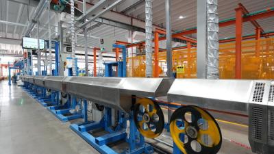 China 80m/min Silicone Rubber Wire Extrusion Line with 100kg/h Capacity for High-Temperature Cables for sale