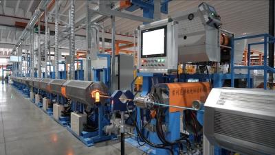 China 50rpm Screw Speed Silicone Wire Extrusion Line With Max 100m/min Line Speed And Silicone Rubber Insulation for sale