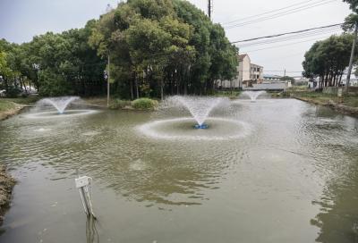 China Lake Restoration Water Aeration Equipment Saucer Shaped HDPE Float Fountain Aerator for sale