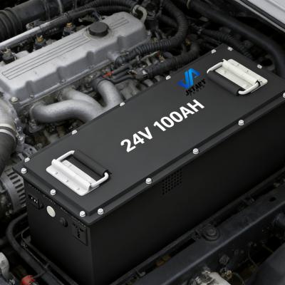 China Long-Lasting 24V 100AH lithium semi truck batteries – Powers Parking AC for 8-10 Hrs for sale