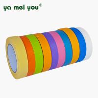 China Single Sided Colored Paper Masking Tape Rubber Adhesive Car Beauty Painting Decor for sale
