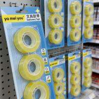 China 3 Rolls Transparent Yellow Stationery Tape Blister Pack For Retail Display for sale