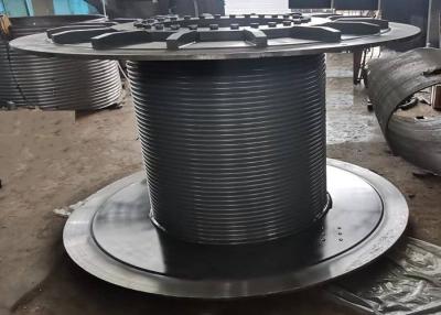 China Large Crane Winch Drum With Lebus Grooves Winding Cable Rope Automatic Row for sale