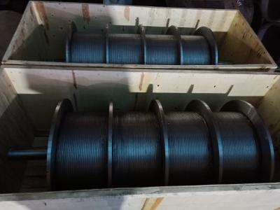 China Quadruple Carbon Steel Grooved Winch Drum With Shaft for sale