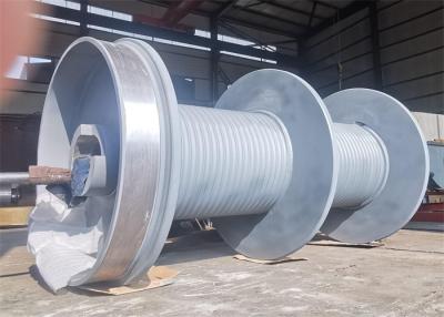 China 80mm Rope Diameter Lebus Grooved Drum 2500mm Length Steel For Shipyard for sale