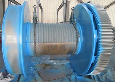China 1-30 Tons Electric Winch Parts Steel Cable Drum With Lebus Grooved Sleeves for sale