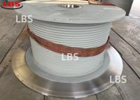 China Right-Hand 45° Lebus Grooved Winch Drum Q355B Steel 2.8T Max Tension 30 Wraps for 10.3mm Cable Hoisting for sale