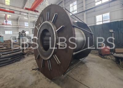 China Heavy-duty Grooved Winch Drum Welded Connection Designed For Cranes for sale