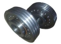 China High Polymer 50m Capcacity Grooved Winch Drum , Metal Cable Drum For Assembly Winch for sale