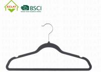 China 44.5x23.5cm Ultra Slim Black Velvet Non Slip Hangers for sale