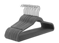 China 44.5x23.5cm Ultra Slim Black Velvet Non Slip Hangers for sale