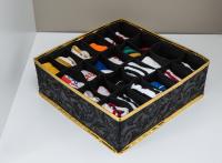 China Non Woven Cardboard Foldable Drawer Organizer 40x40x9CM for sale