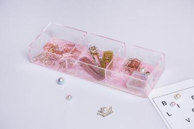 China 3 Section Multipurpose 3mm Acrylic Desk Organizer Tray for sale