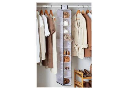 China Embossing Fabric 10 Shelf Hanging Organizer 11.8