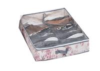 China Bloom Pattern Cozy Organizer , 12 Compartment Under The Bed Shoe Organizer for sale