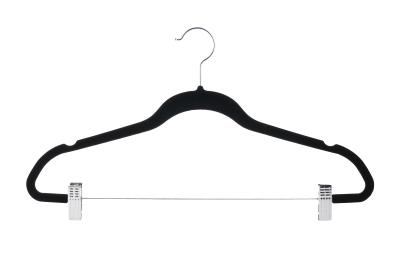 China Trouser Metal Clips Slim Velvet Hangers Multipurpose for sale