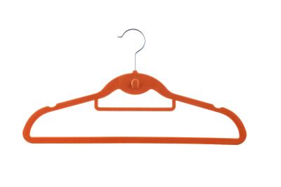China 16 Inch Slim Velvet Hangers ABS Nylon Chrome Hook for sale