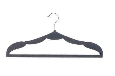 China Raised Shoulders 44.5cm Velvet Space Saving Hangers for sale