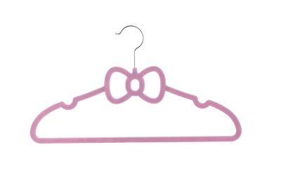 China Contoured Shoulder Anti Slip Hanger , Pink Velvet Coat Hangers for sale