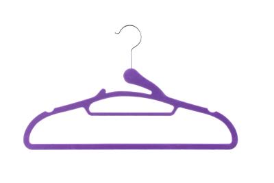 China Notched No Trace ABS Flock Velvet Anti Slip Hanger for sale