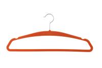 China Contoured Shoulders Red Slim Flocked Hangers Classic Simplicity for sale