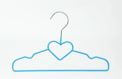 China Heart-Shaped Notched Shoulders Eco Friendly Durable Chrome Wire Hangers for sale