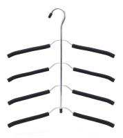 China 4 Layers Metal Space Saving Hangers With Foam Padded for sale