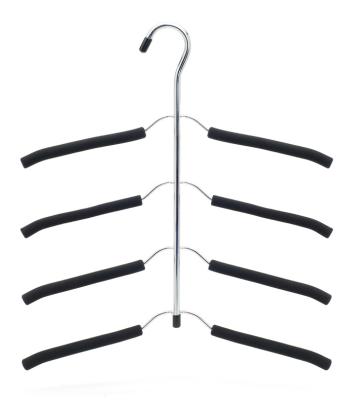 China 4 Layers Metal Space Saving Hangers With Foam Padded for sale