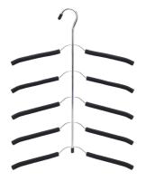 China 5 Layers Chrome Wire Hangers , Black Stainless Steel Coat Hangers for sale