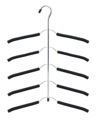 China 5 Layers Chrome Wire Hangers , Black Stainless Steel Coat Hangers for sale
