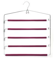 China 5 Layers Chrome Wire Hangers , Space Saving Trouser Hangers With Swing Arm for sale
