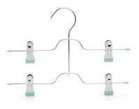 China 2 Tier Chrome Clothes Hangers With 4 Adjustable Non Slip Clips for sale
