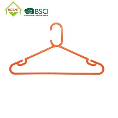 China Ergonomic Orange Plastic Tube Hangers Notched Shoulders for sale